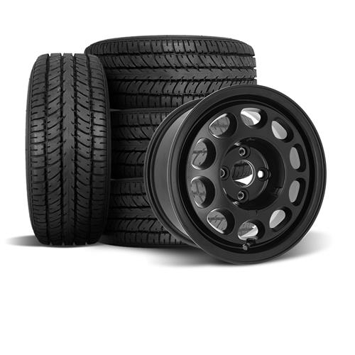 10-Hole Wheel/Tire Kit - 15x7 - Black - Goodyear | 79-93 Mustang