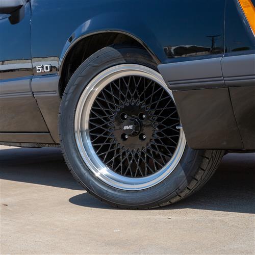 Mustang Fox Body 4 Lug Mesh Wheel Kit - Gloss Black - 17x8/9 | 79-93