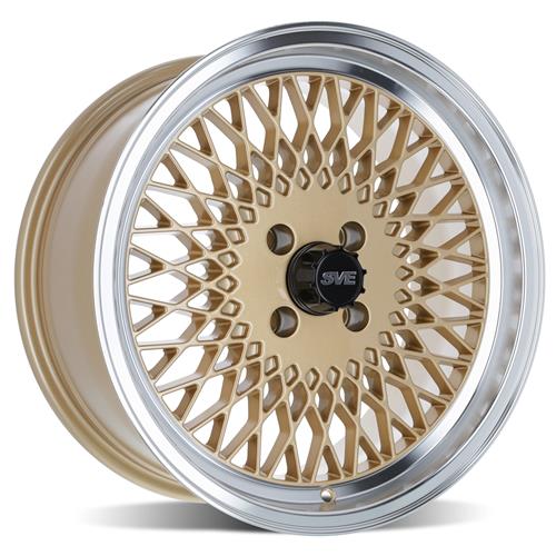 Mustang Fox Body 4 Lug Mesh Wheel Kit - Classic Gold - 17x8 | 79-93