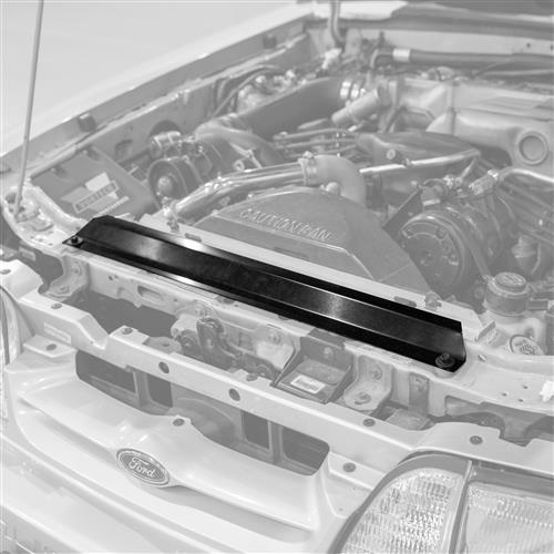 SVE Mustang Aluminum Radiator Hold Down & Hardware Kit - Black (79-93) 5.0