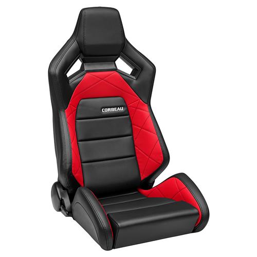 Corbeau Sportline RRX Reclining Seat - Black W/ Red Insert 55070