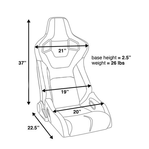 Corbeau Sportline RRB Reclining Seat Pair - Black Cloth/Vinyl 84901