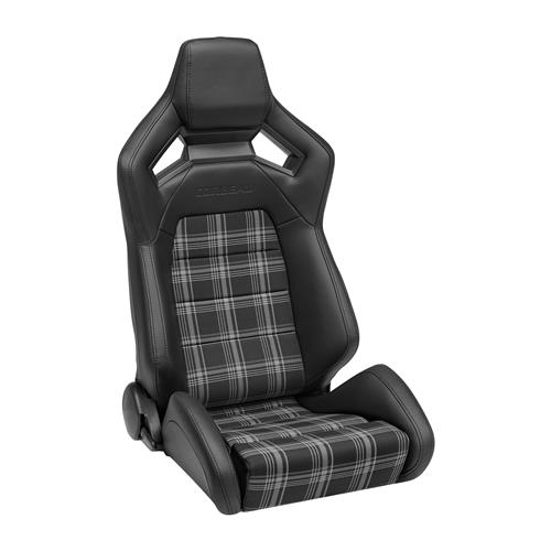 Corbeau Sportline RRX Seat - Black w/ White Plaid Insert | 55013
