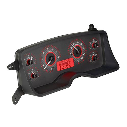 Dakota Digital Mustang VHX Digital Gauge Cluster - Carbon Face w/ Red ...