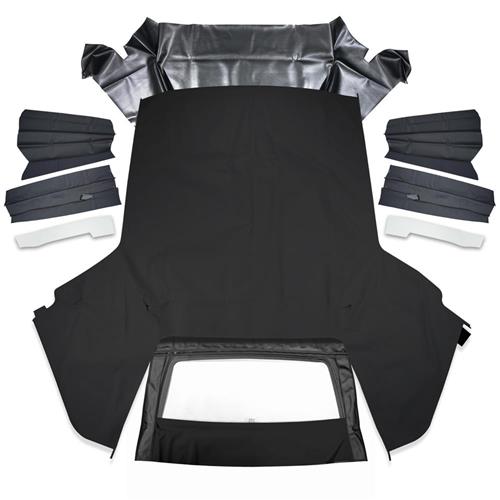 Kee Mustang Convertible Top Kit - Stayfast Cloth - Black (83-90)