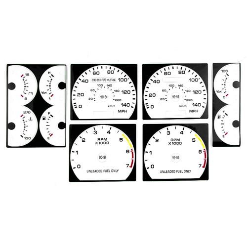 Mustang White Face Gauge Kit - 140 MPH Speedo (90-93) 5.0