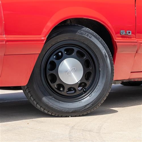 Mustang 4 Lug 10-Hole Wheel Kit - 15x7 - Black (79-93)