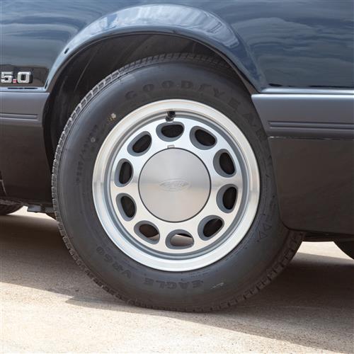 Mustang Fox Body 4 Lug 10-Hole Wheel Kit - 15x7 - Machined (79-93)