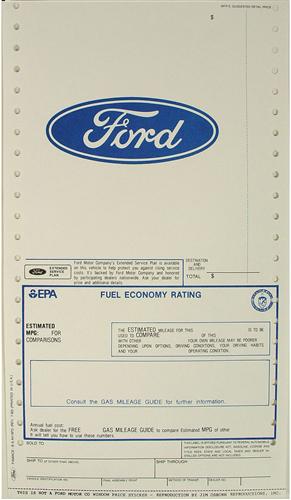 Mustang Window Sticker (1986) - LMR.com