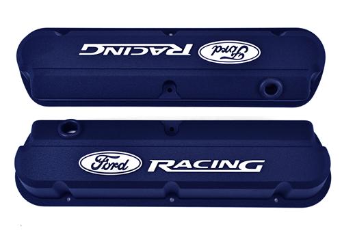 Ford Racing Mustang Slant Edge Valve Covers Blue (79-85) 302-136