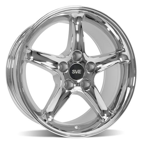 SVE Mustang 95 Cobra R Wheel & Nitto Tire Kit - 17x9/10.5 - Chrome (94-04)