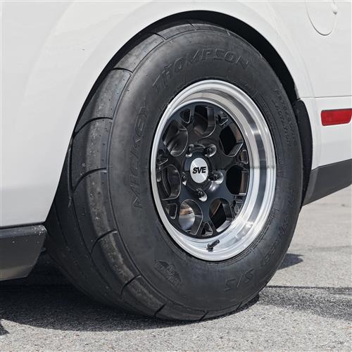 SVE Mustang Drag Comp Wheel & Tire Kit - 17x4.5 & 15x10 - Gloss Black ...
