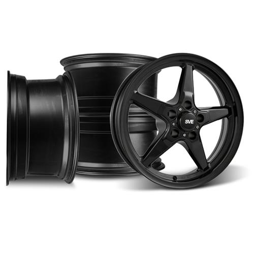 SVE Mustang Drag Wheel Kit 17X4.5/15x10 Gloss Black (05-14)