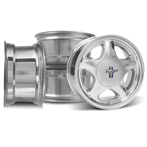 Mustang 5 Lug Pony Wheel Kit - 17x9/10 - Chrome (79-93)
