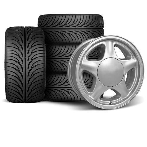 Mustang 5 Lug Pony Wheel & Tire Kit - 17x8 Silver (79-93) Sumitomo ZII