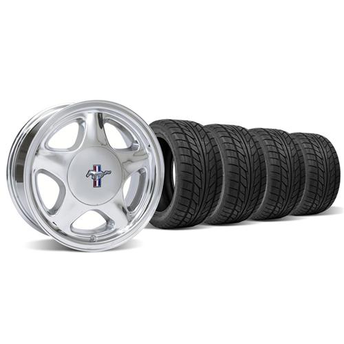 Mustang Pony Wheel & Tire Kit - 17x8 Chrome (79-93) Nitto NT555