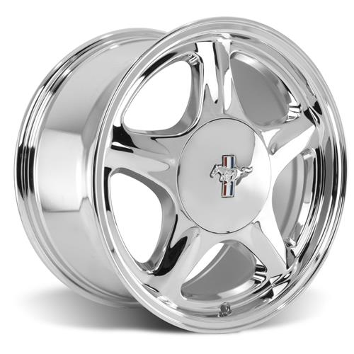 Mustang 5 Lug Pony Wheel & Nitto Tire Kit - 17x8/9 - Chrome (79-93)